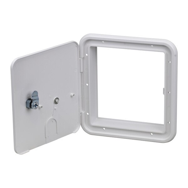 B&B Molders Locking Electric Hatch, White