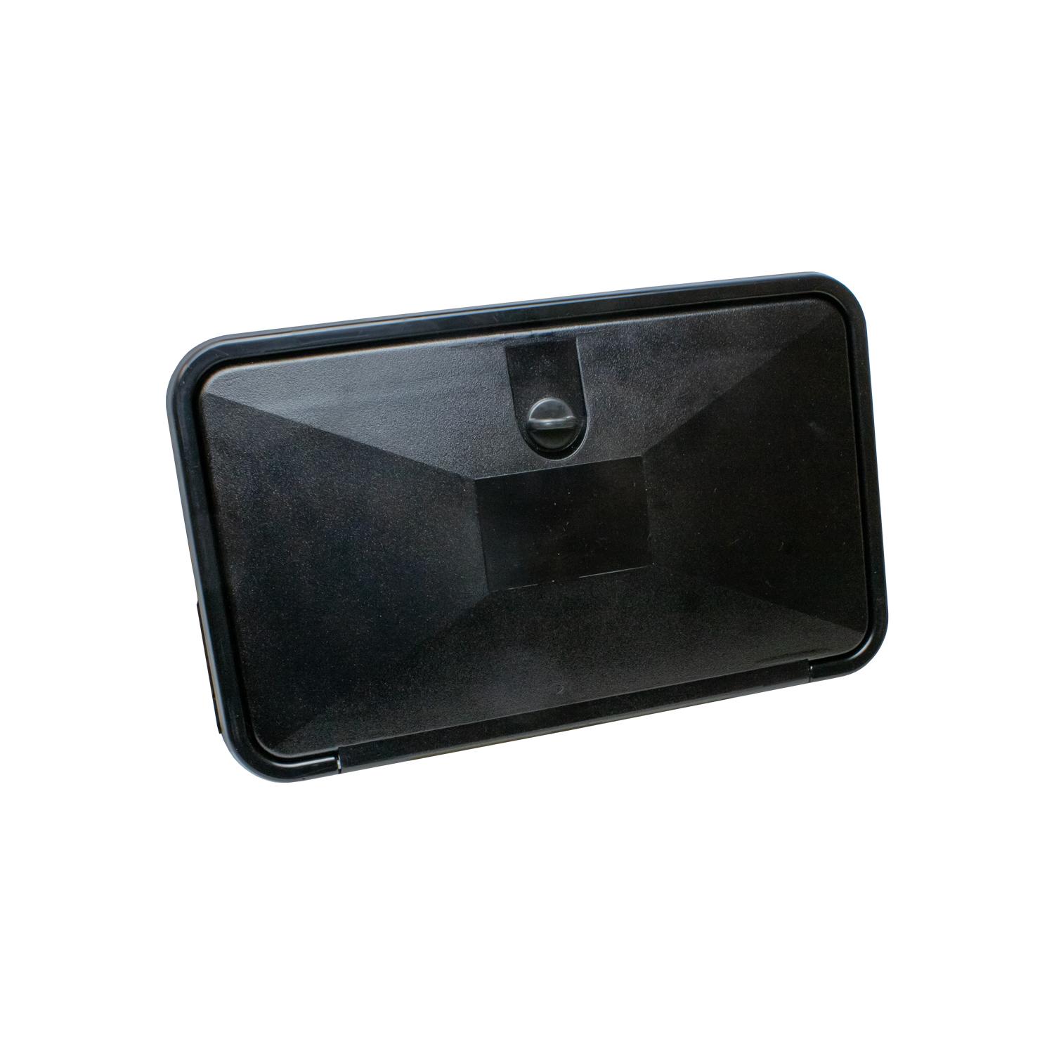 B&B Molders RV Replacement Exterior Shower Hatch, Thumb Turn Latch, Black