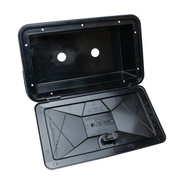 B&B Molders RV Replacement Exterior Shower Hatch, Thumb Turn Latch, Black