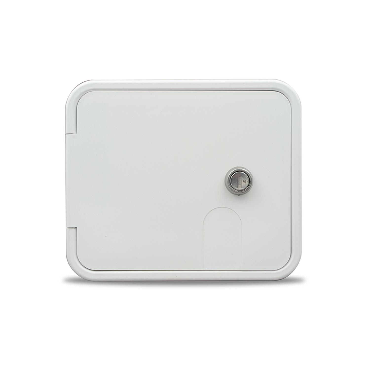 B&B Molders Medium Electric Cable Backless Hatch, Key Lock, Polar White