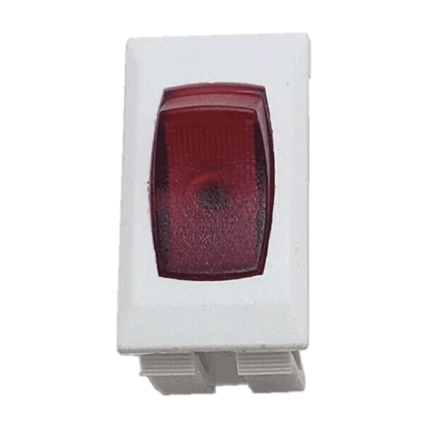 White Rocker Switch with Red Light - RV