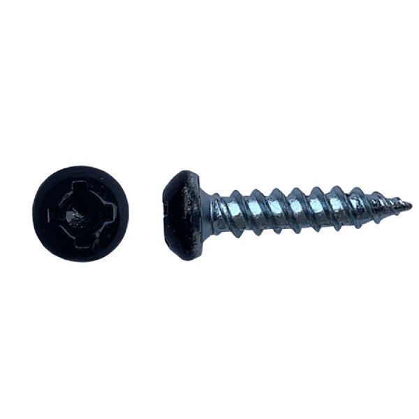 100 PCS - Black, Pan Head Screws, 8 X 1", Quad Drive, Fast Thread Screws